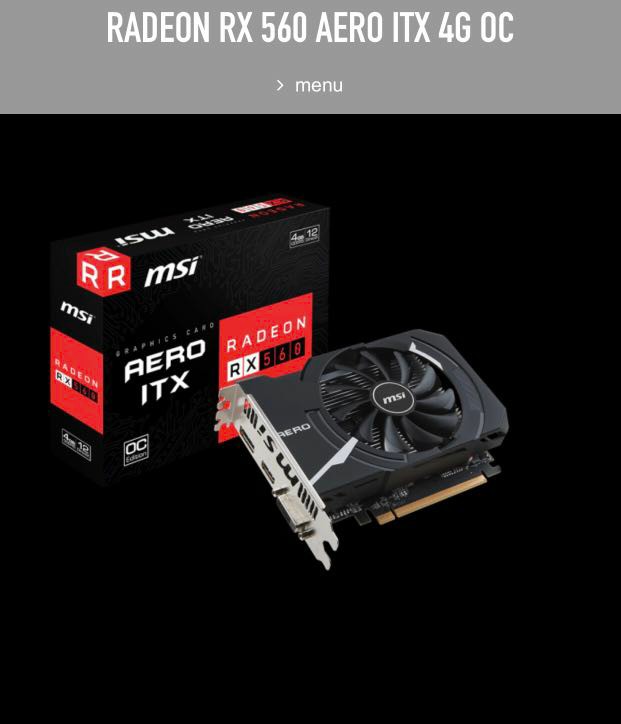 MSI Radeon RX 560 ITX, Computers & Tech, Parts & Accessories, Computer ...