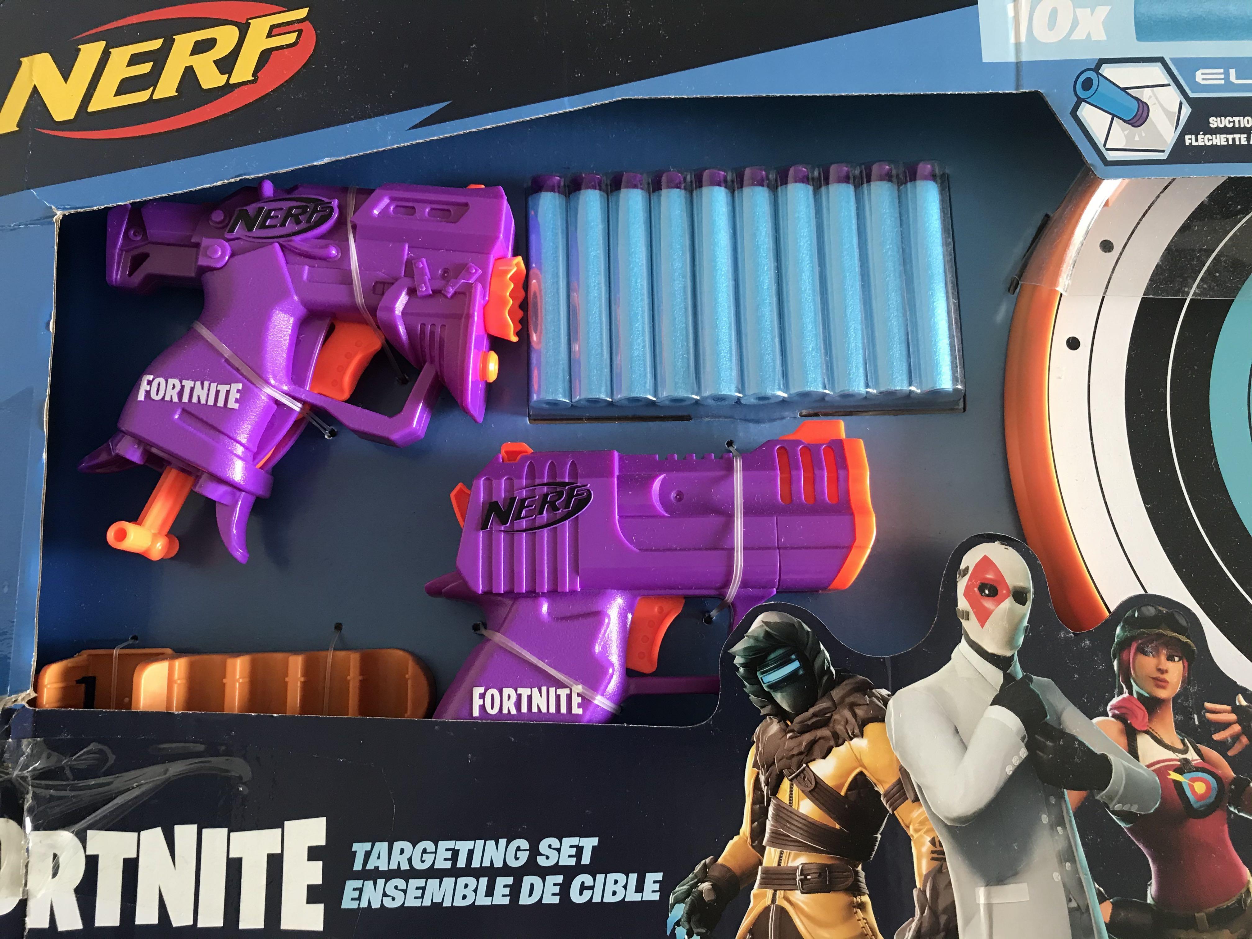NERF Fortnite Micro Shots Targeting Set / 2 X Guns + Standing Target ...