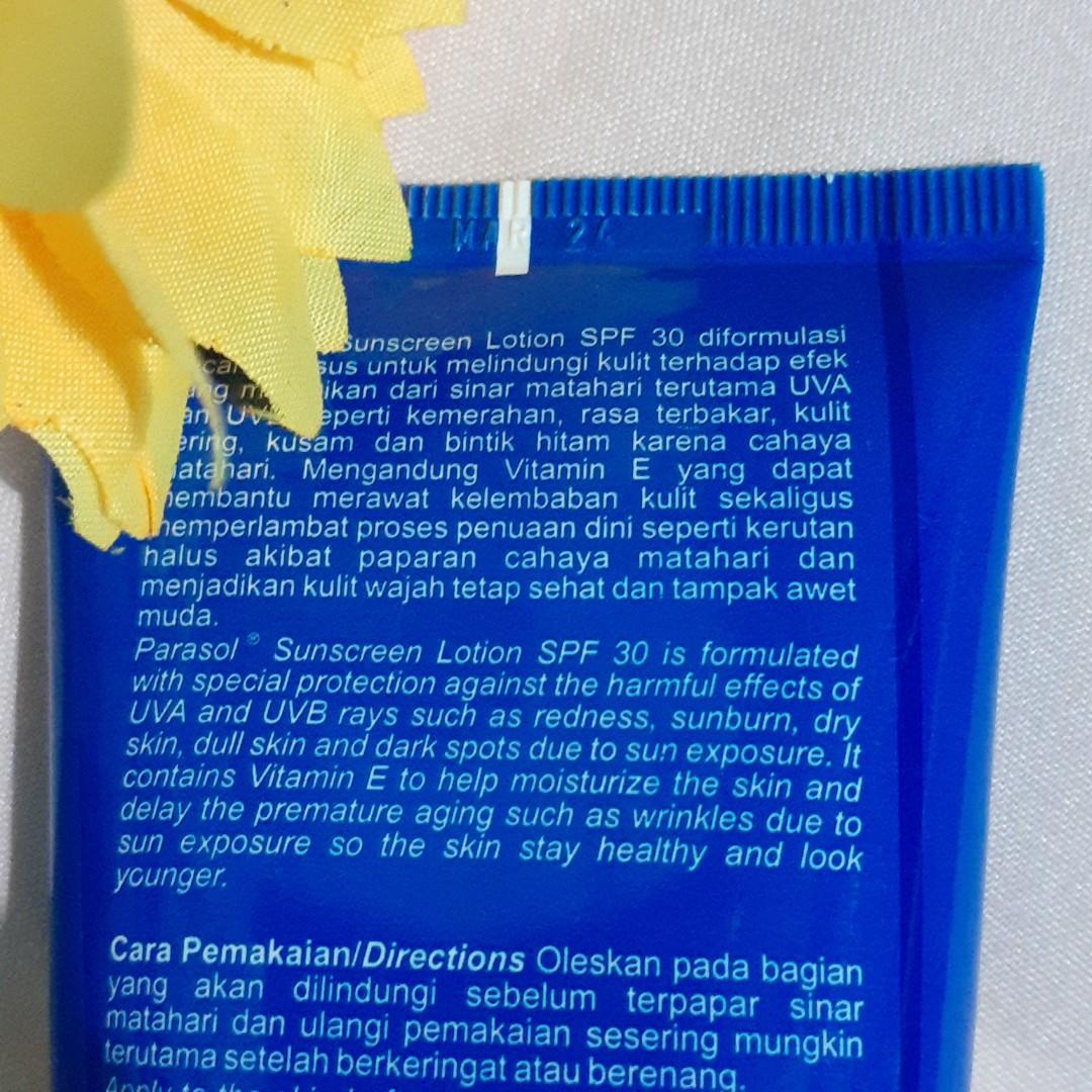 (NEW) Parasol Sunscreen SPF 30 PA++. Size 100mg, Kesehatan & Kecantikan ...