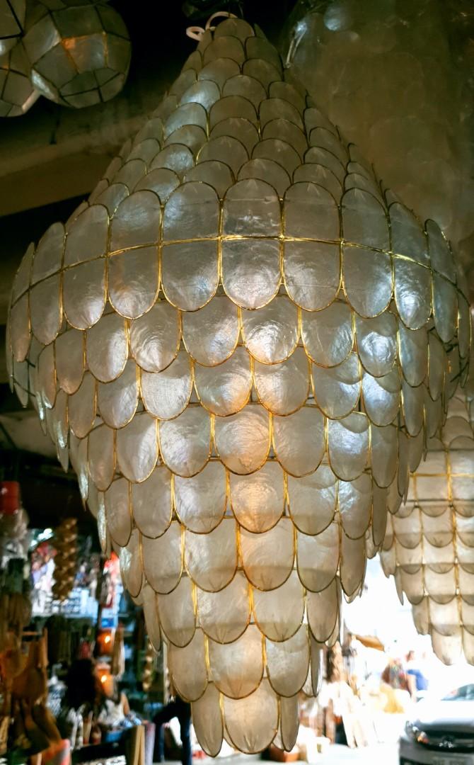 PURE CAPIZ CHANDELIER/CAPIZ CHANDELIER/CAPIZ CEILING LIGHT 8LAYERS BIG ...