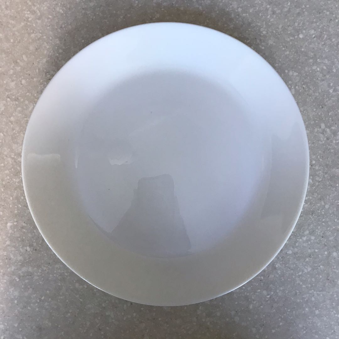 Set of 7 White Glass Plates, Furniture & Home Living, Kitchenware ...