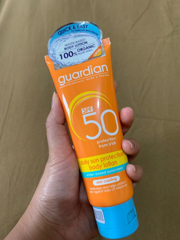Sun Block/ Sun Screen Guardian Sun Protection Body Lotion, Kesehatan ...