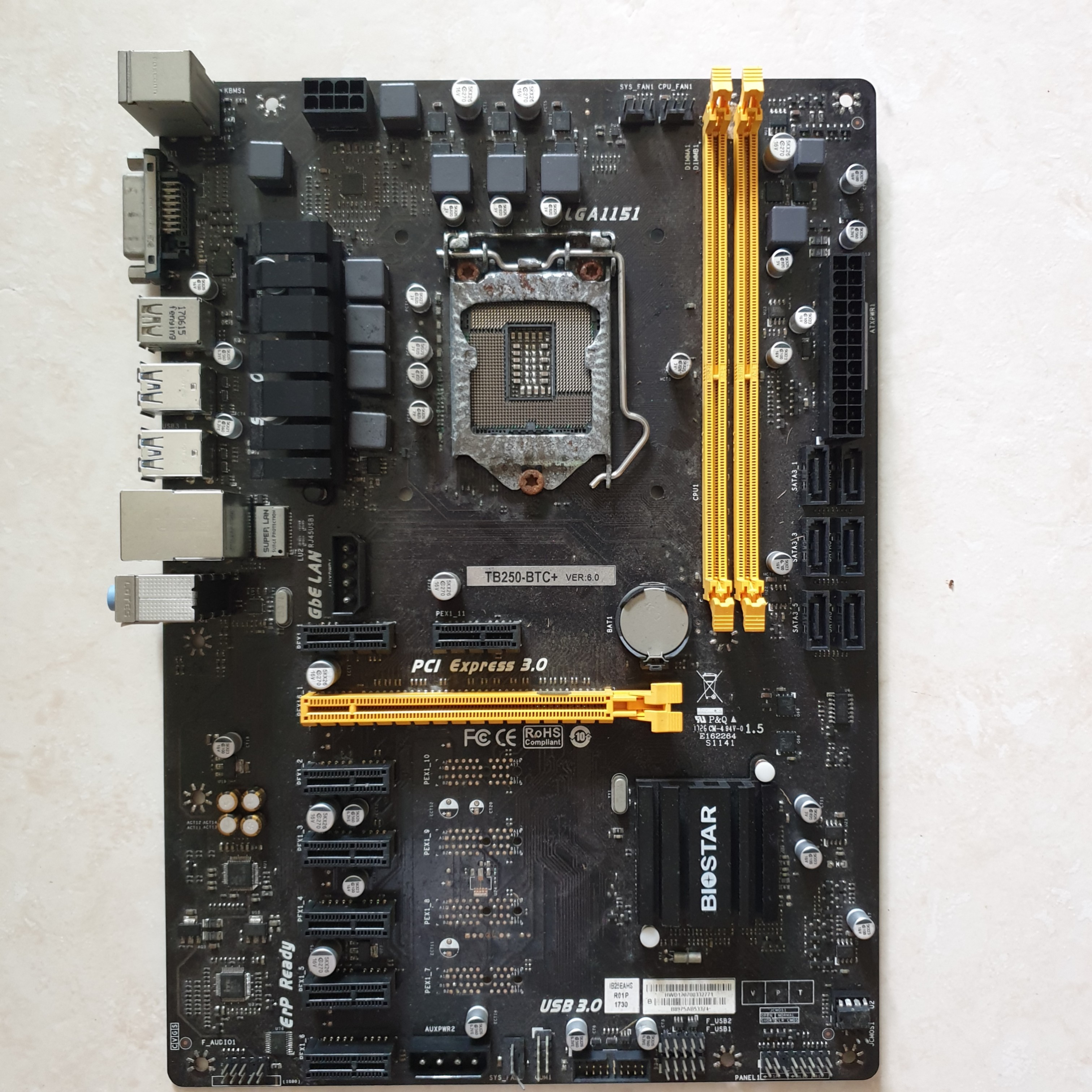 TB250 BTC+ TB250BTC+ Mining Motherboard B250 Chipset Intel LGA1151 LGA 1151 Biostar, Computers ...