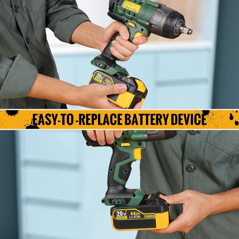 TECCPO 20V MAX 4.0 Ah Lithium Ion Large Capacity Battery-Pack ...