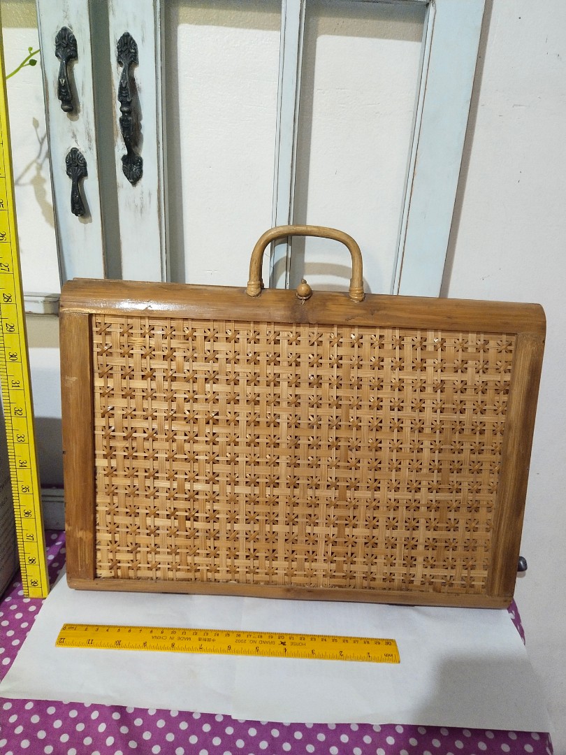 Wood & Rattan Briefcase/Wonderful Condition/from Phils.-Roxas City ...