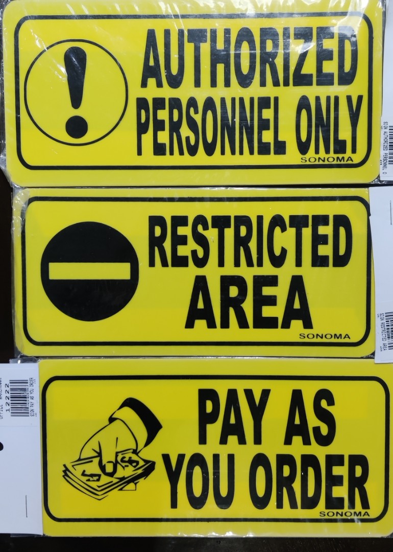 Yellow Signages, Furniture & Home Living, Home Improvement ...