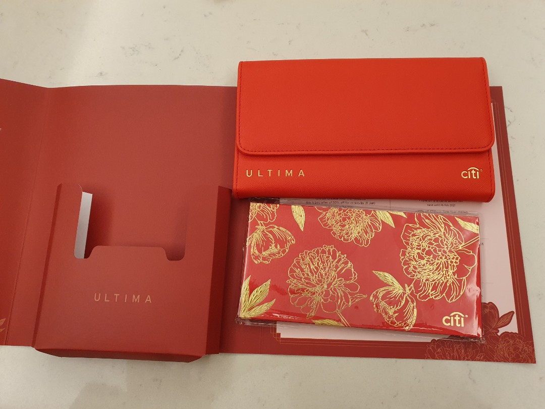 Citibank Ultima 2021 red packet ang bao + holder, Everything Else on ...