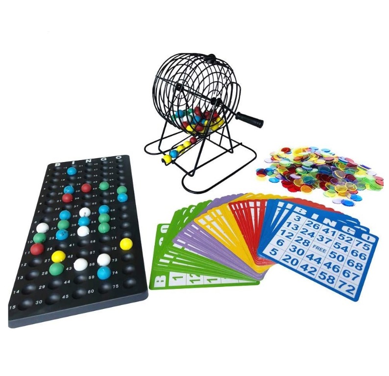 Complete Bingo Game Set-6 Inch Metal Cage with Calling Board, 75 ...