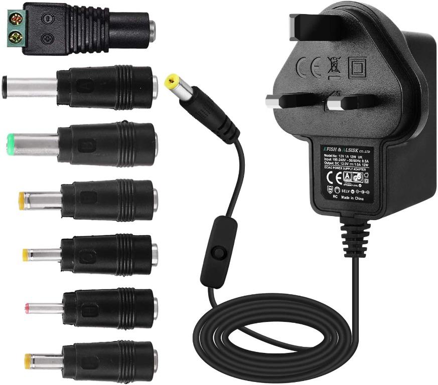EFISH 12V 1A 12W Power Supply Adapter with Switch,Power Plug for 12V ...