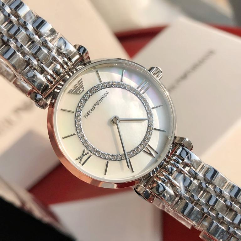 Emporio Armani - AR1909 32MM Mechanical Watch Silver Quartz Dress Watch ...