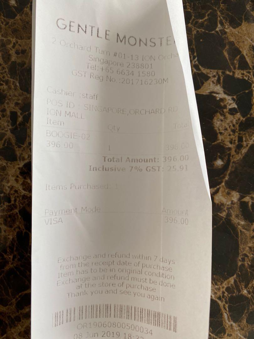 [Free Delivery] GENTLE MONSTER Boogie 02 Sunglasses (with receipt ...