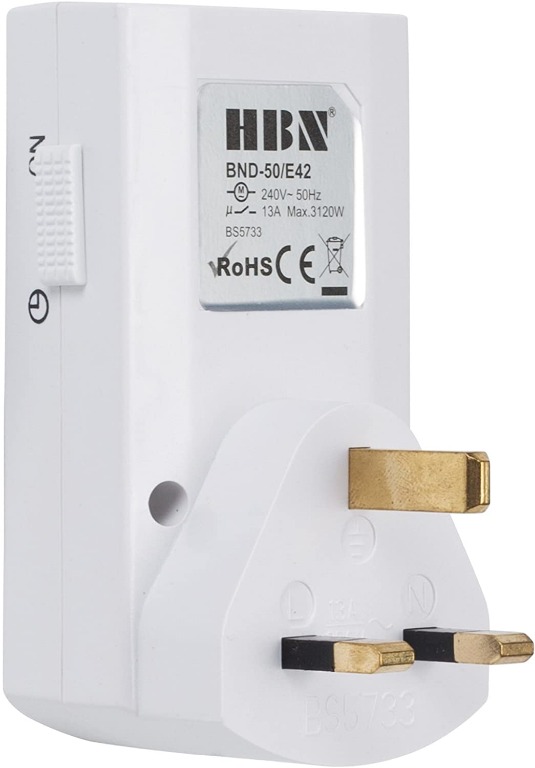 HBN 24 Hour Plug-in Compact Energy Saver Mini Mechanical Timer Switch ...