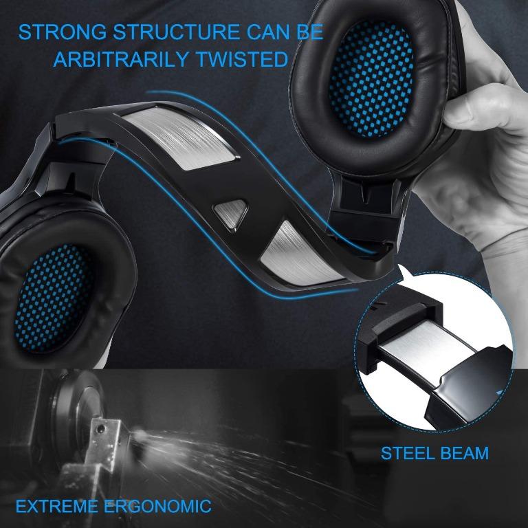 Hunterspider pro V6 Blue Stereo Gaming Headset Casque Surround Sound ...