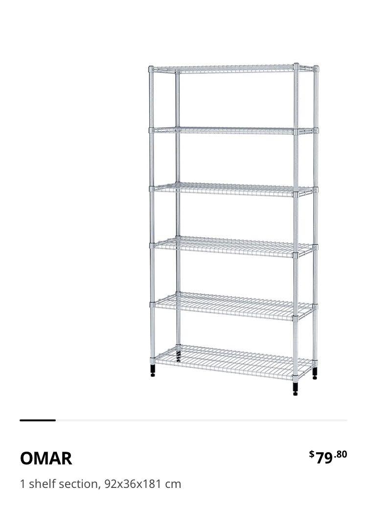 IKEA Omar Metal Shelf Shelving (storeroom / bomb shelter storage ...