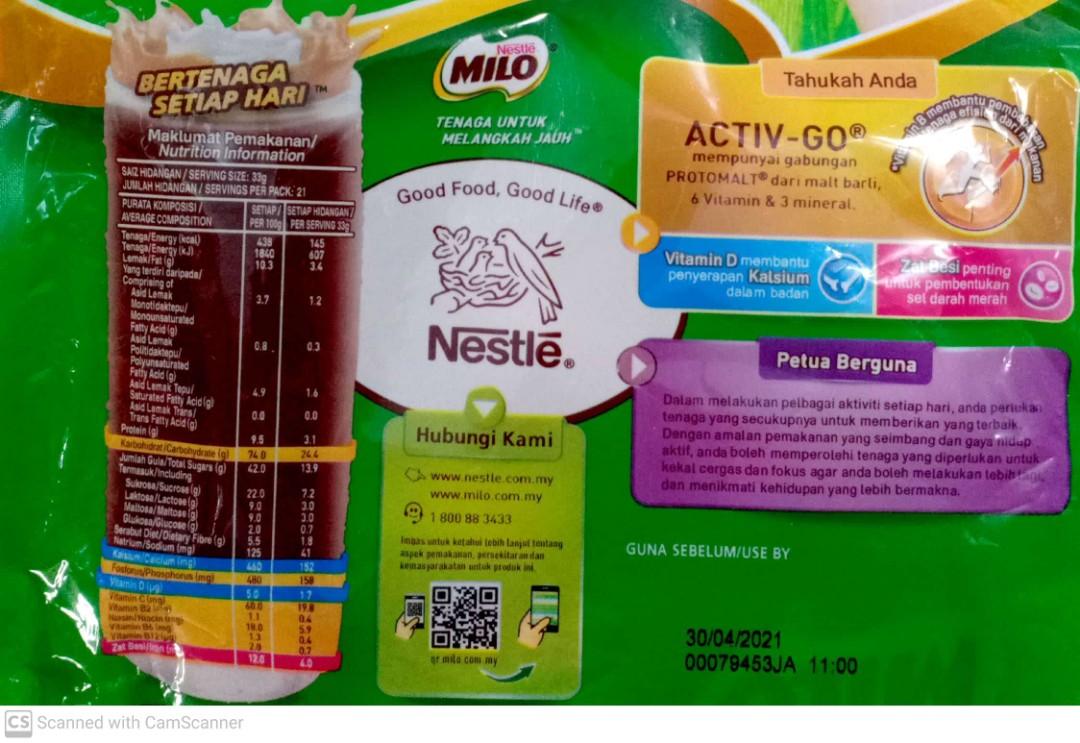 Milo Nutrition Facts Malaysia - Home Alqu