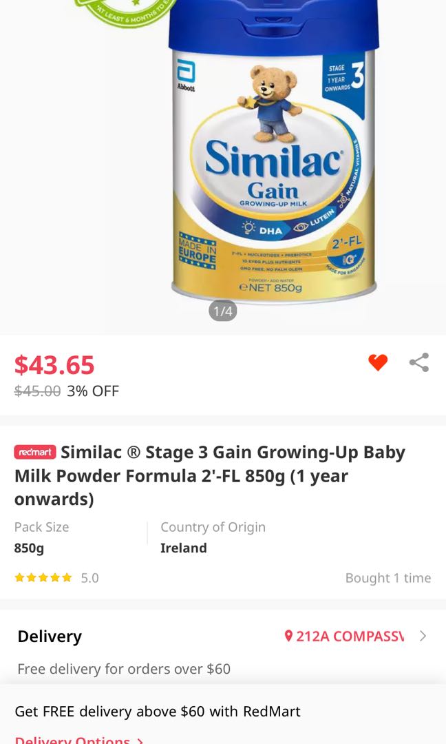 Similac Stage 3 Formula Milk 850g, Babies & Kids, Nursing & Feeding ...