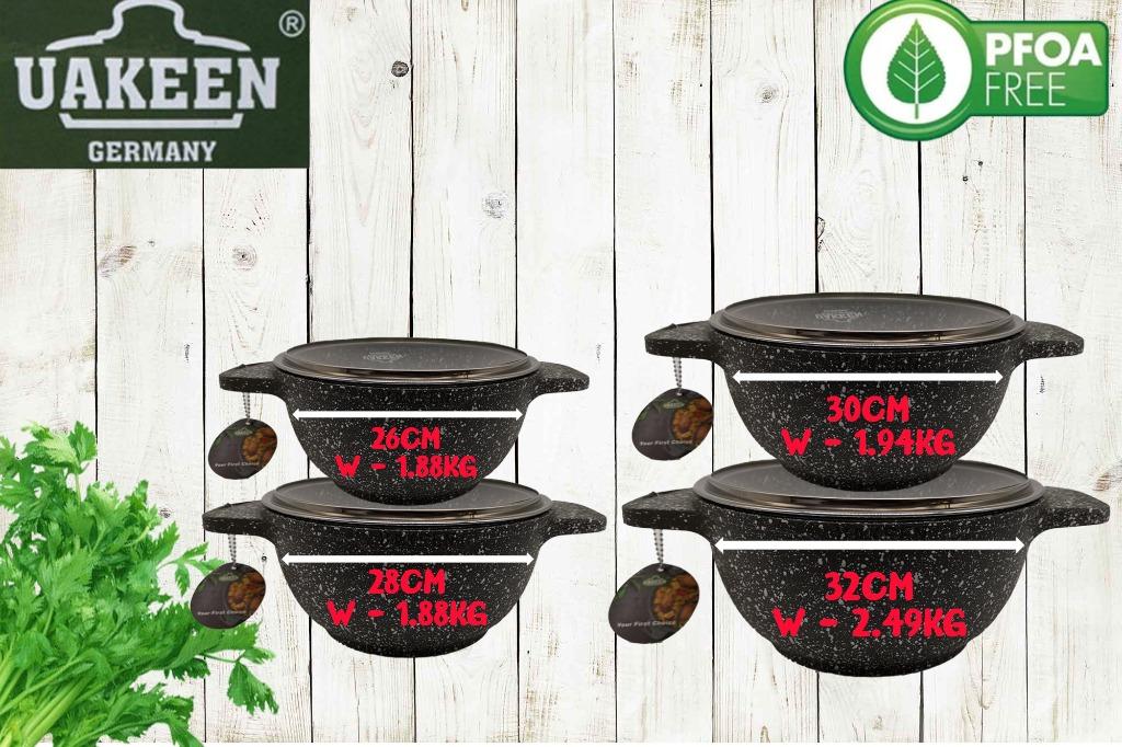 Uakeen Induction Frying pan Soup Cooking Pots Granite Coating 26CM ...