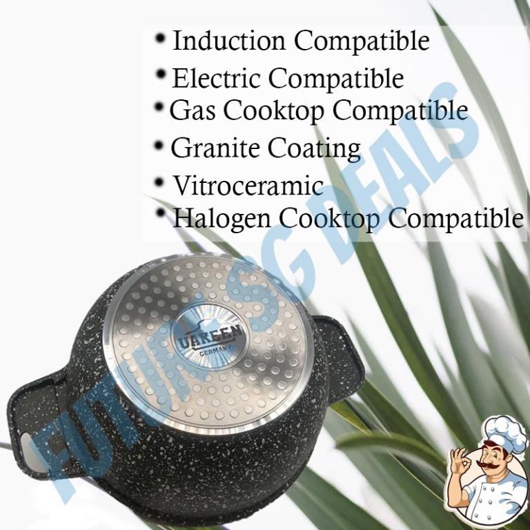 Uakeen Induction Frying pan Soup Cooking Pots Granite Coating 26CM ...