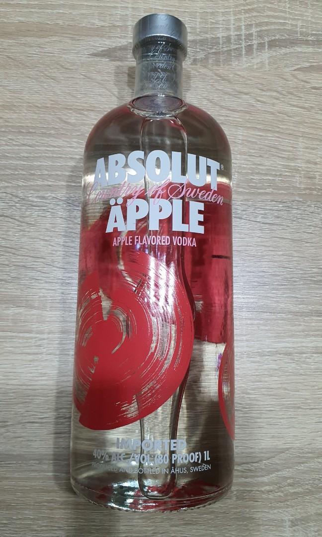 Absolut Vodka apple 1L, Food & Drinks, Alcoholic Beverages on Carousell