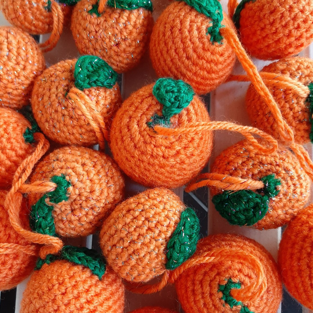 Crochet Mandarin Oranges, Hobbies & Toys, Stationery & Craft, Handmade ...
