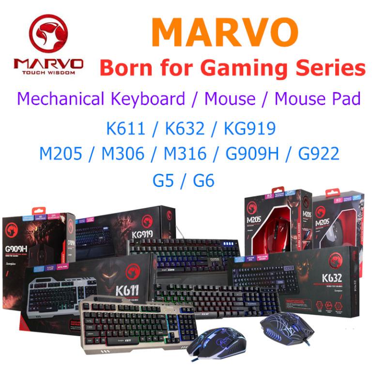 MARVO K611 / K632 / KG919 Gaming Keyboard M205 / M306 / M316 / G909H / G922 Gaming Mouse G5 / G6 ...