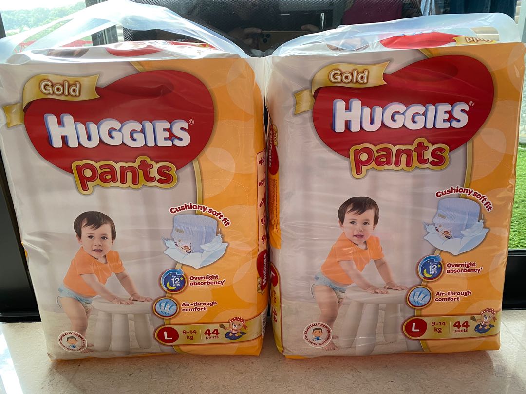 Huggies L size diaper pants, Babies & Kids, Bathing & Changing, Diapers ...
