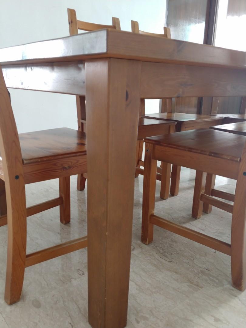 IKEA FORSBY SOLID PINE WOOD DINING TABLE & CHAIRS, Furniture & Home ...