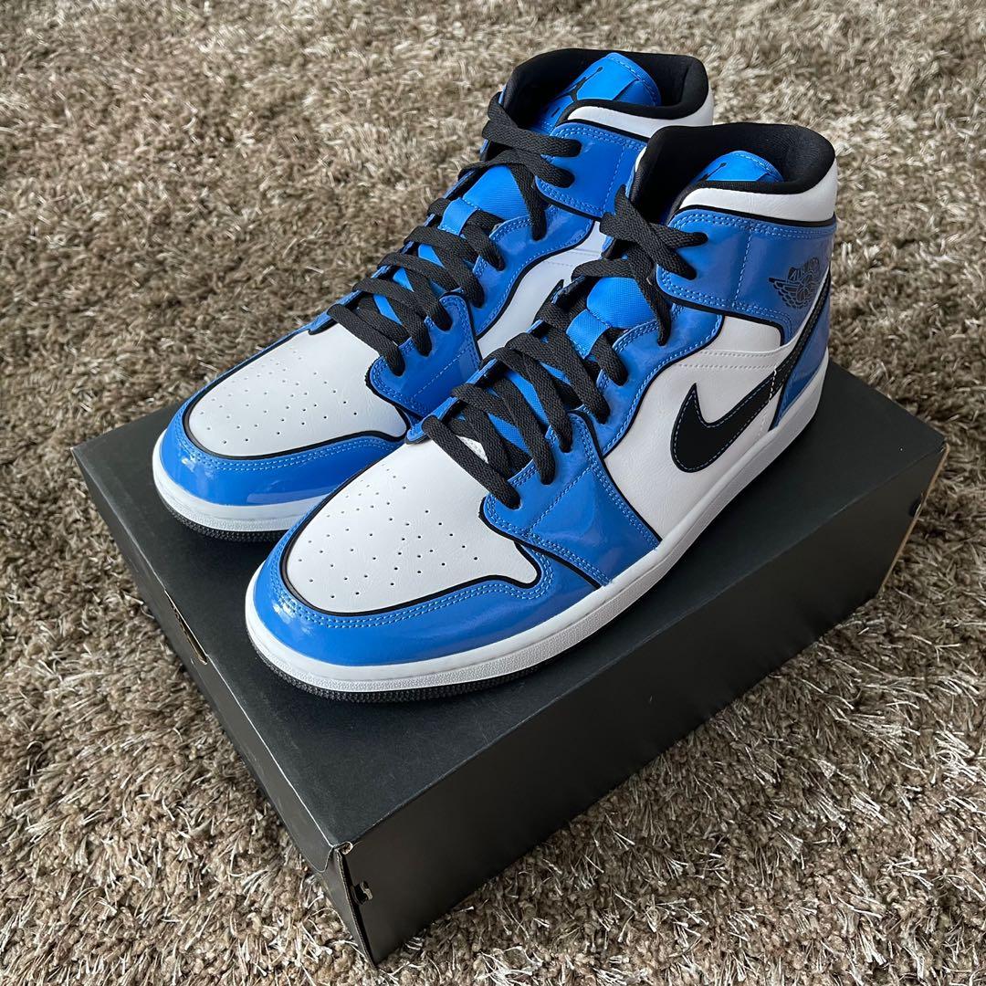 Jordan 1 Mid Signal Blue, Men's Fashion, Footwear, Sneakers on Carousell