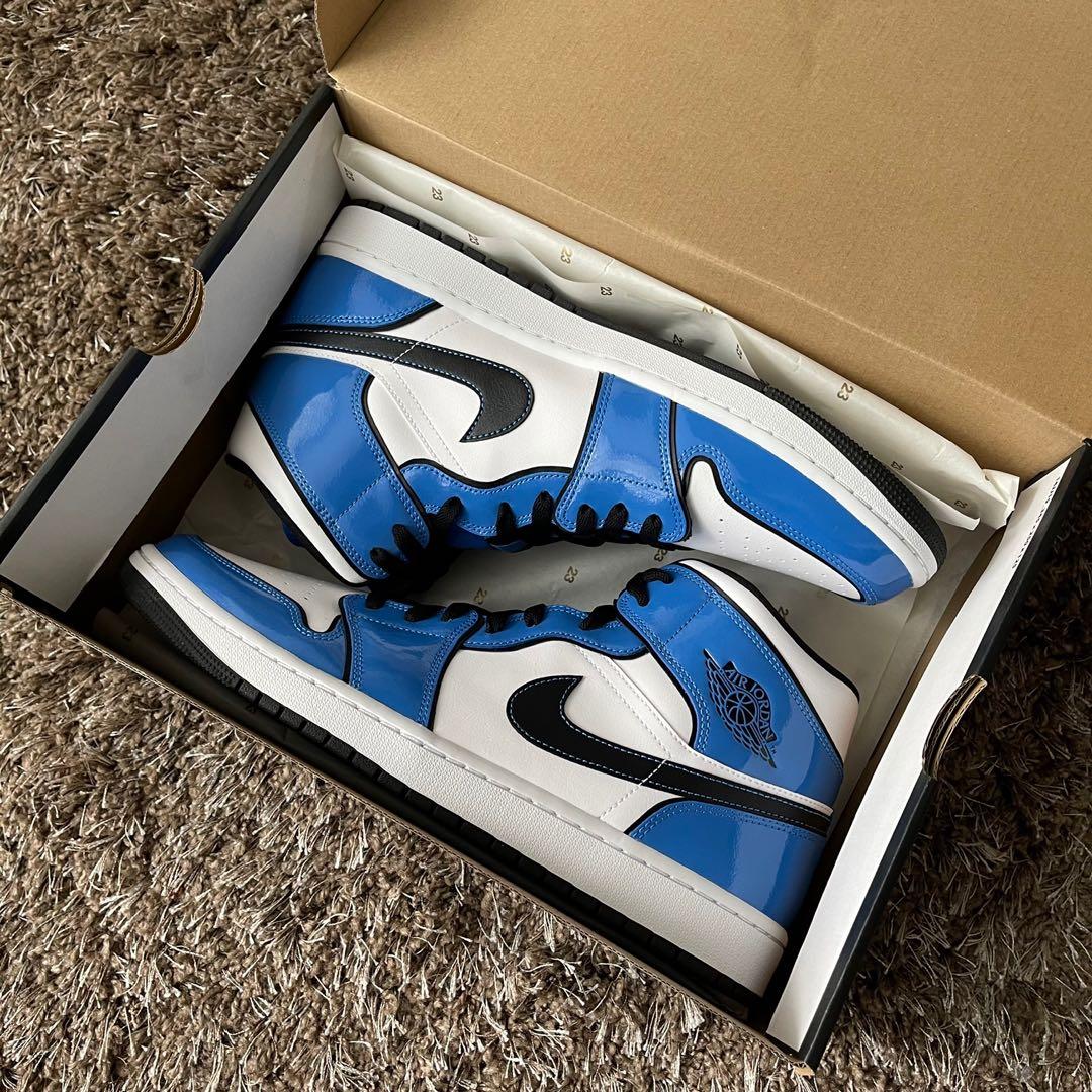 Jordan 1 Mid Signal Blue, Men's Fashion, Footwear, Sneakers on Carousell