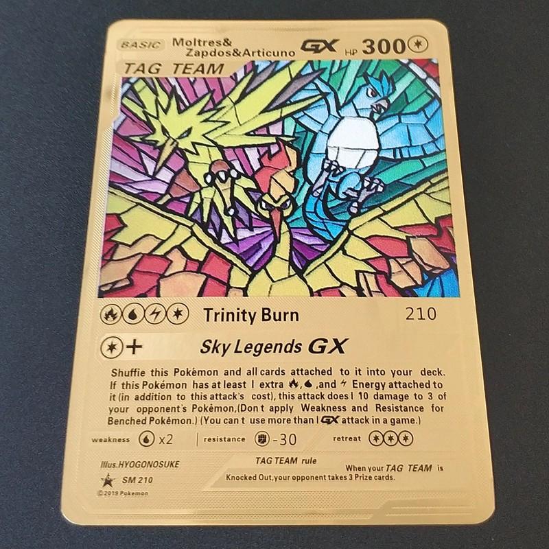 POKEMON CUSTOM GOLD SKY LEGENDS GX METAL CARD, Hobbies & Toys, Toys ...