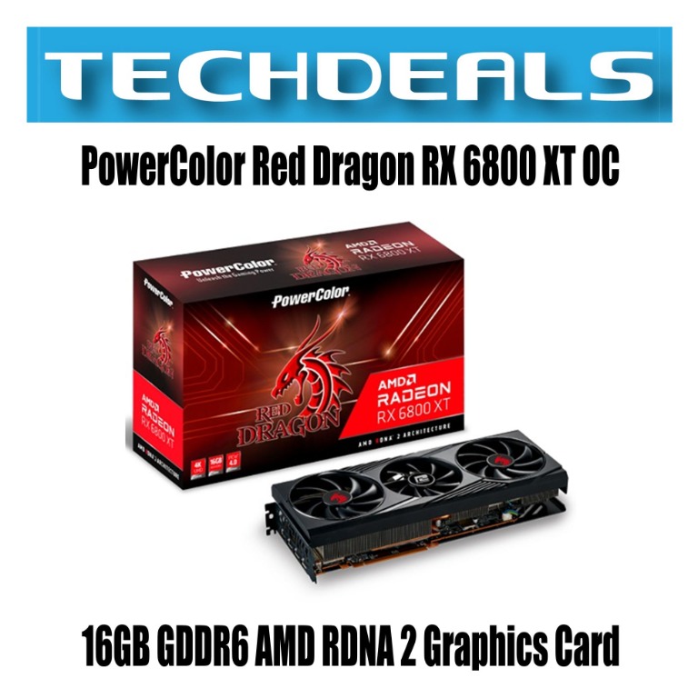 PowerColor Red Dragon RX 6800 XT OC 16GB GDDR6 AMD RDNA 2 Graphics Card ...