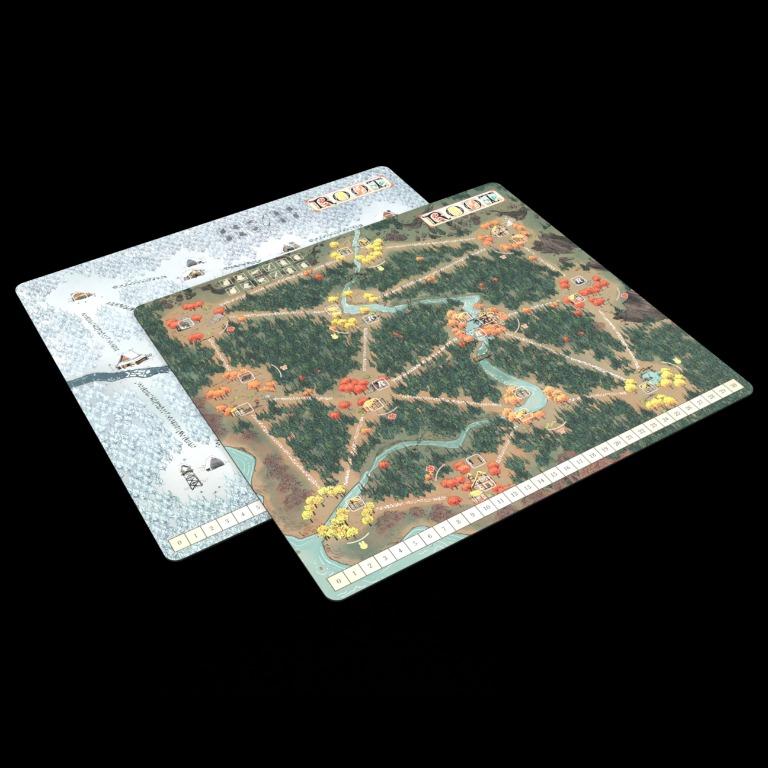 Root: Playmat Fall/Winter - 茂林源記：秋冬雙面地圖遊戲墊, 興趣及遊戲, 玩具 & 遊戲類 - Carousell