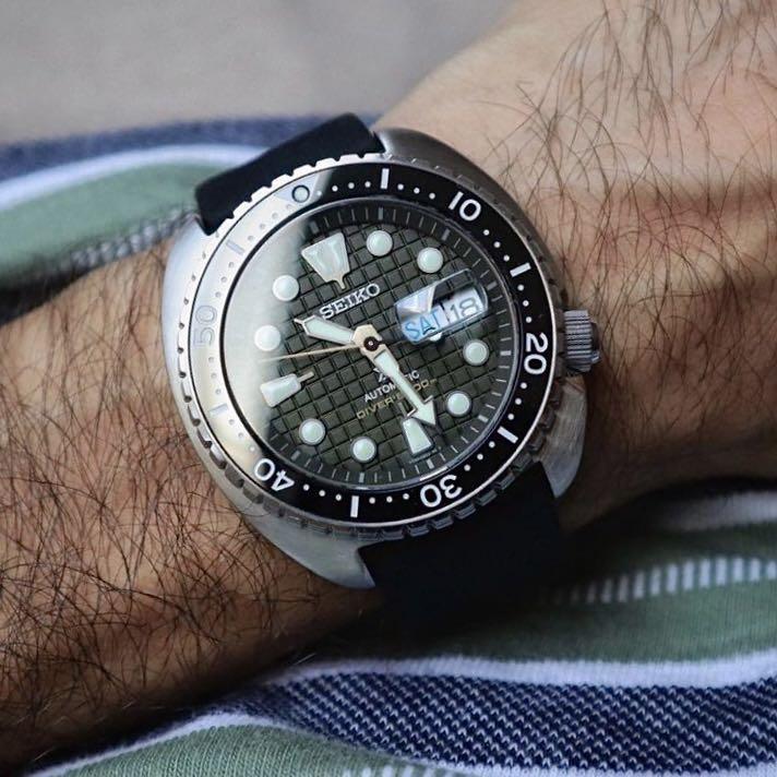 Seiko King Turtle Waffle SRPE05K1, Men's Fashion, Watches & Accessories ...