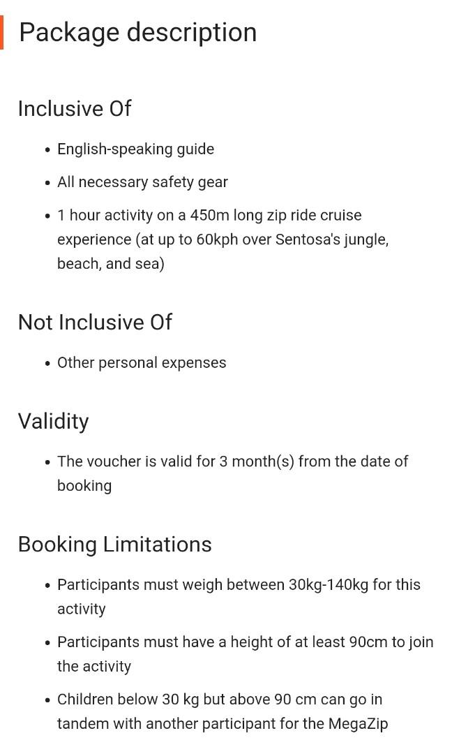 Sentosa Mega Adventure: Mega Zip (Expire 13 Mar 2021), Tickets ...