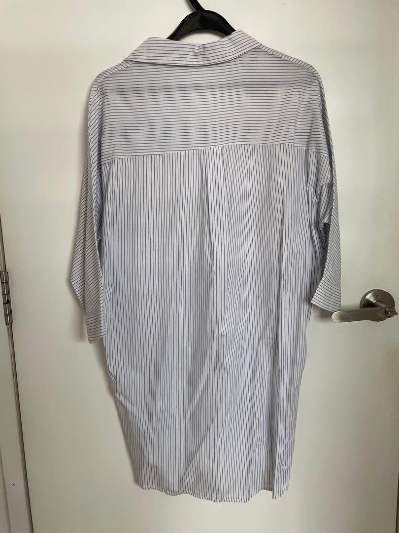 TEM Striped Shirt Dress, Women's Fashion, Tops, Sleeveless on Carousell