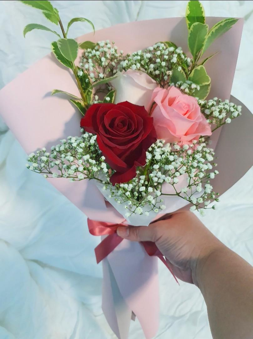 3 stalk roses bouquet, Hobbies & Toys, Stationery & Craft, Flowers ...