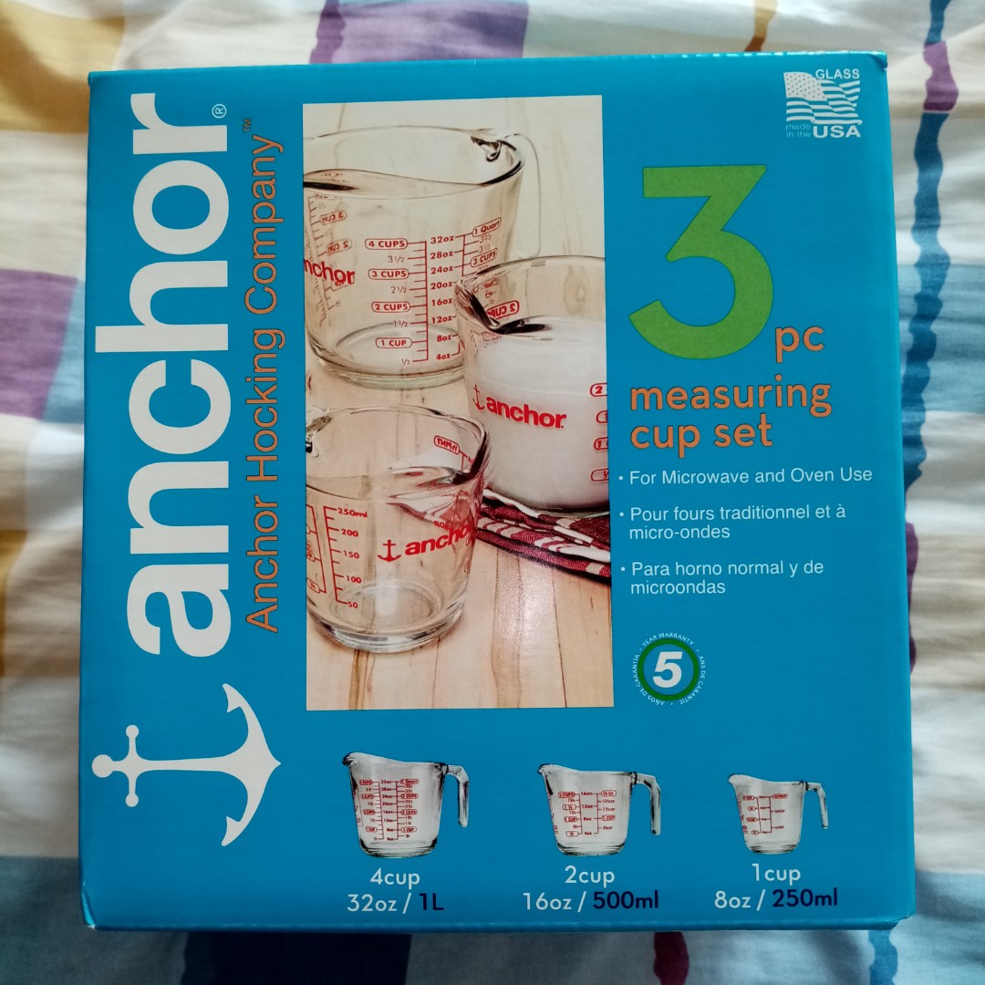 Anchor Hocking Measuring cups set, Furniture & Home Living, Kitchenware ...