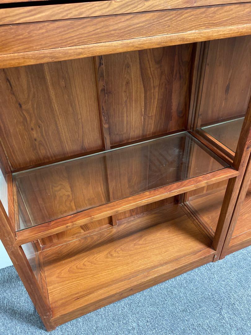 Antique Wood Display Cabinet, Furniture & Home Living, Furniture ...