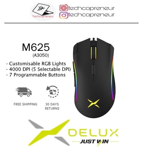 [BNIB] Delux M625 Professional Gaming Mouse 4000DPI RGB, Computers ...