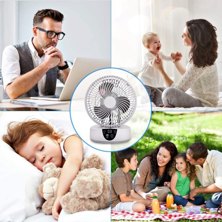 Desk Cooling Fan for Air Circulation with Remote Control, 3 Speeds, 4 ...