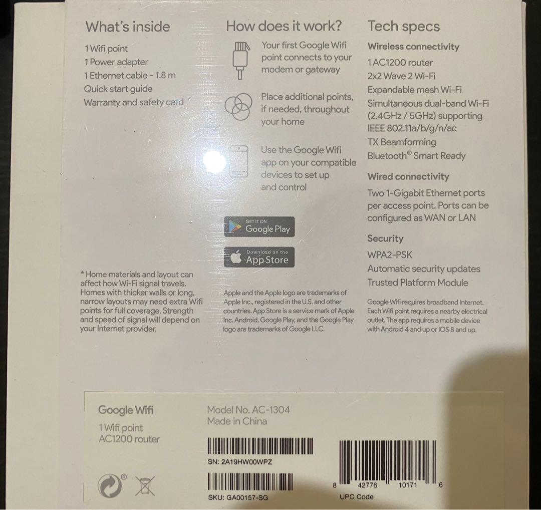 Google WiFi mesh ( 1 unit ), Mobile Phones & Gadgets, Mobile Phones ...