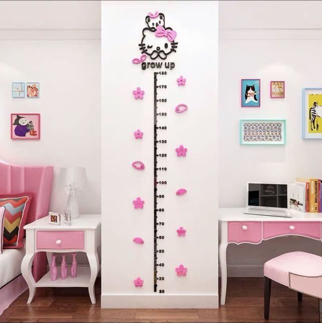 Hello Kitty pink Kids height measuring growth chart, Hobbies & Toys ...