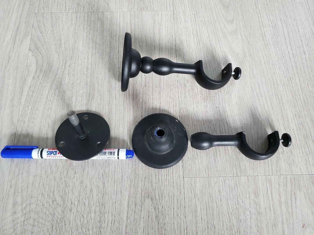 Ikea curtain 1pc rod (210 ~ 385 cm) with 3 hook brackets + 2pc end ...