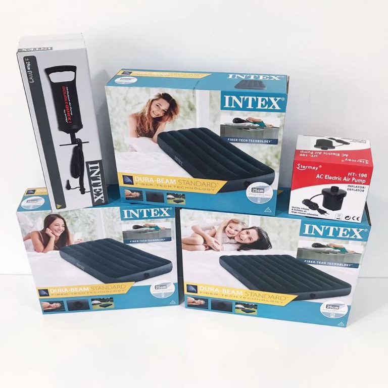 INTEX Inflatable Air bed Mattress Thick 25cm with Dura-Beam Standard Fiber Tech Technology ...