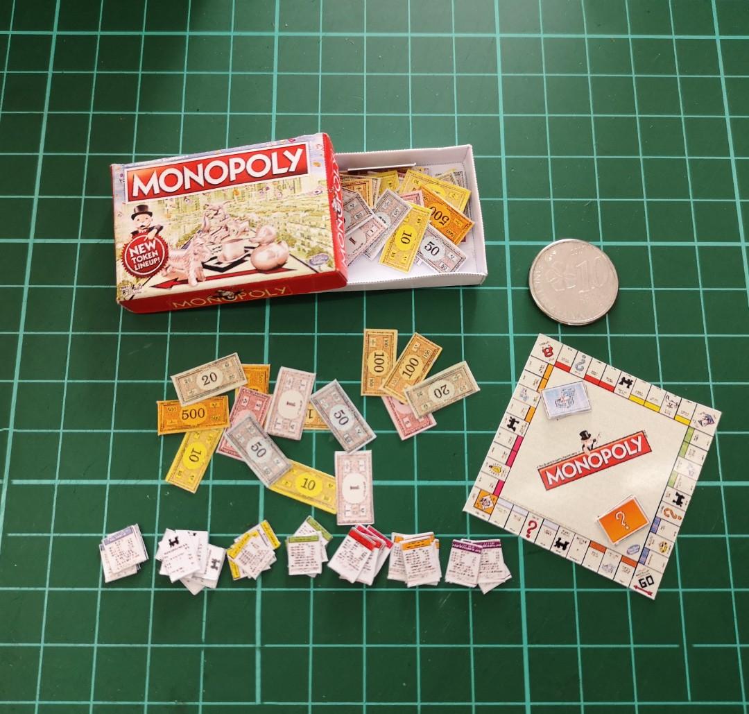 Miniature monopoly handmade, Hobbies & Toys, Toys & Games on Carousell