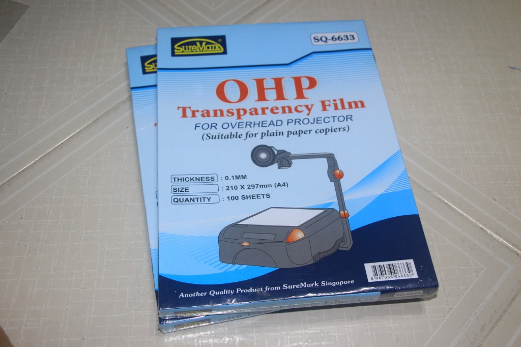 OHP Transparency Film (100 x A4), Hobbies & Toys, Stationery & Craft ...
