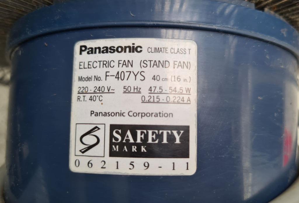 Panasonic F407YS Stand Fan (Used), Furniture & Home Living, Lighting ...