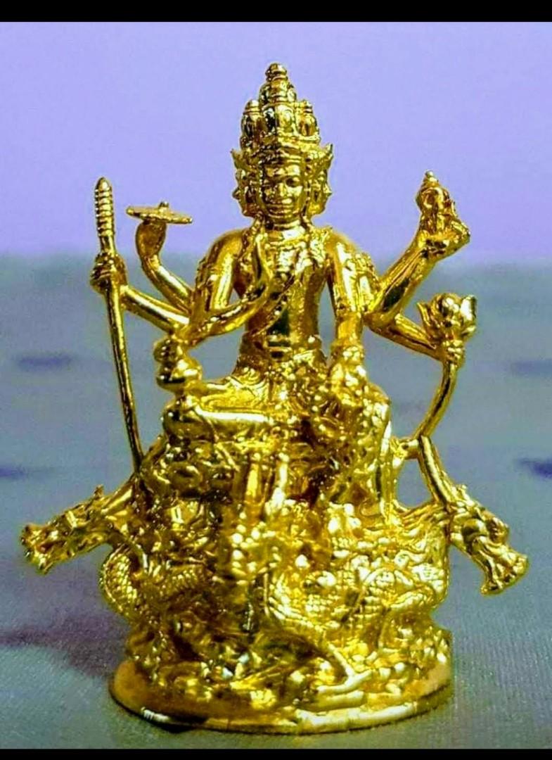 Phra phrom sitting on Dragon.Strongly Blessed in years. BE,2557 at Wat ...