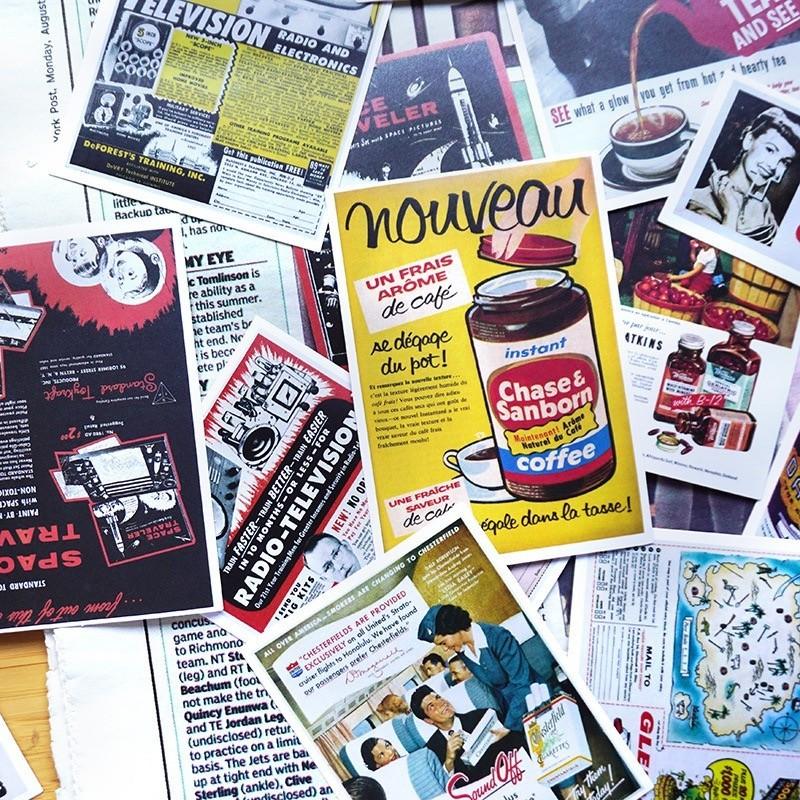 (PREMIUM DESIGNER STICKER) 38pcs 1950 VINTAGE ADVERTISEMENT Vinyl Decal ...