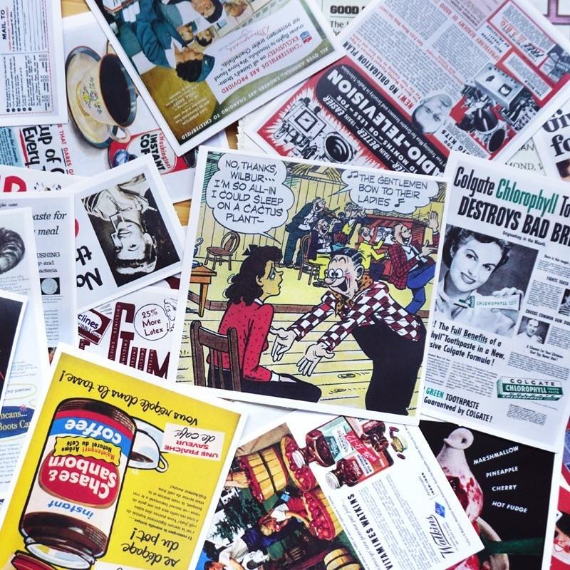 (PREMIUM DESIGNER STICKER) 38pcs 1950 VINTAGE ADVERTISEMENT Vinyl Decal ...